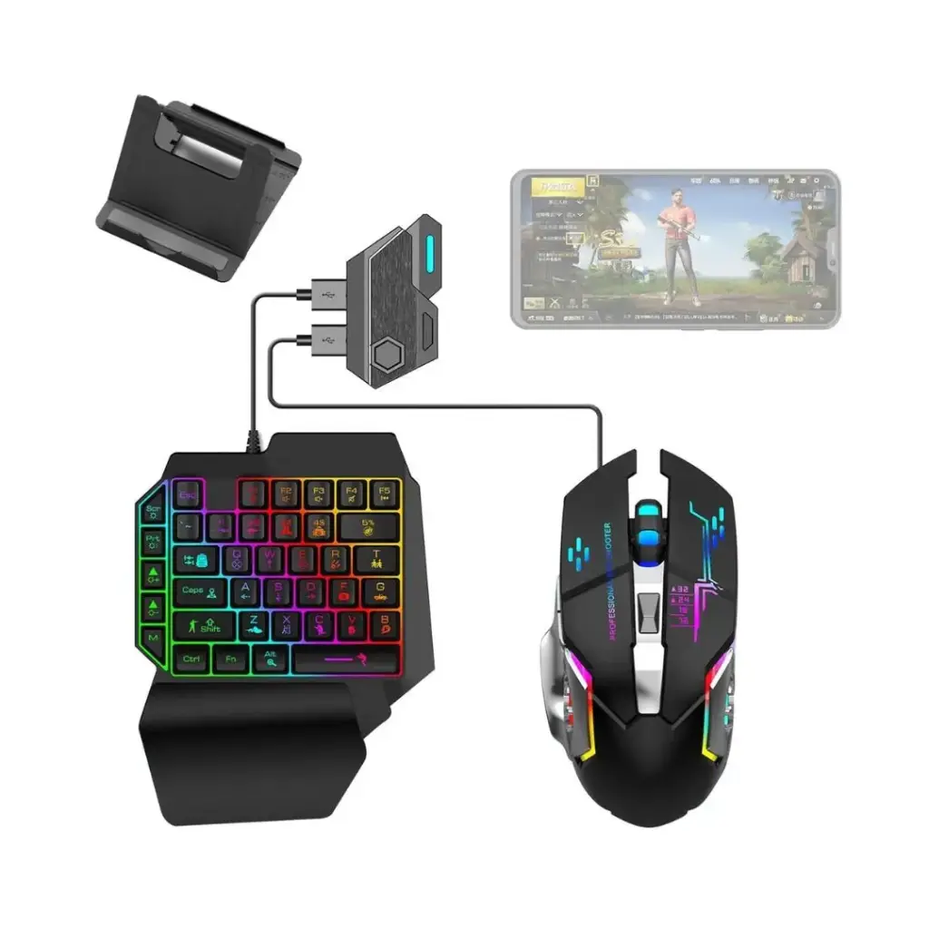 JEQANG JK-913 Onehand Game Keyboard & Mouse Set 35 Key Game Button 4-in-1 | Waymall-top20